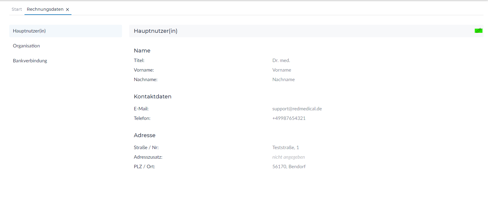 Rechnungsdaten - RED Hilfe - RED Hilfe